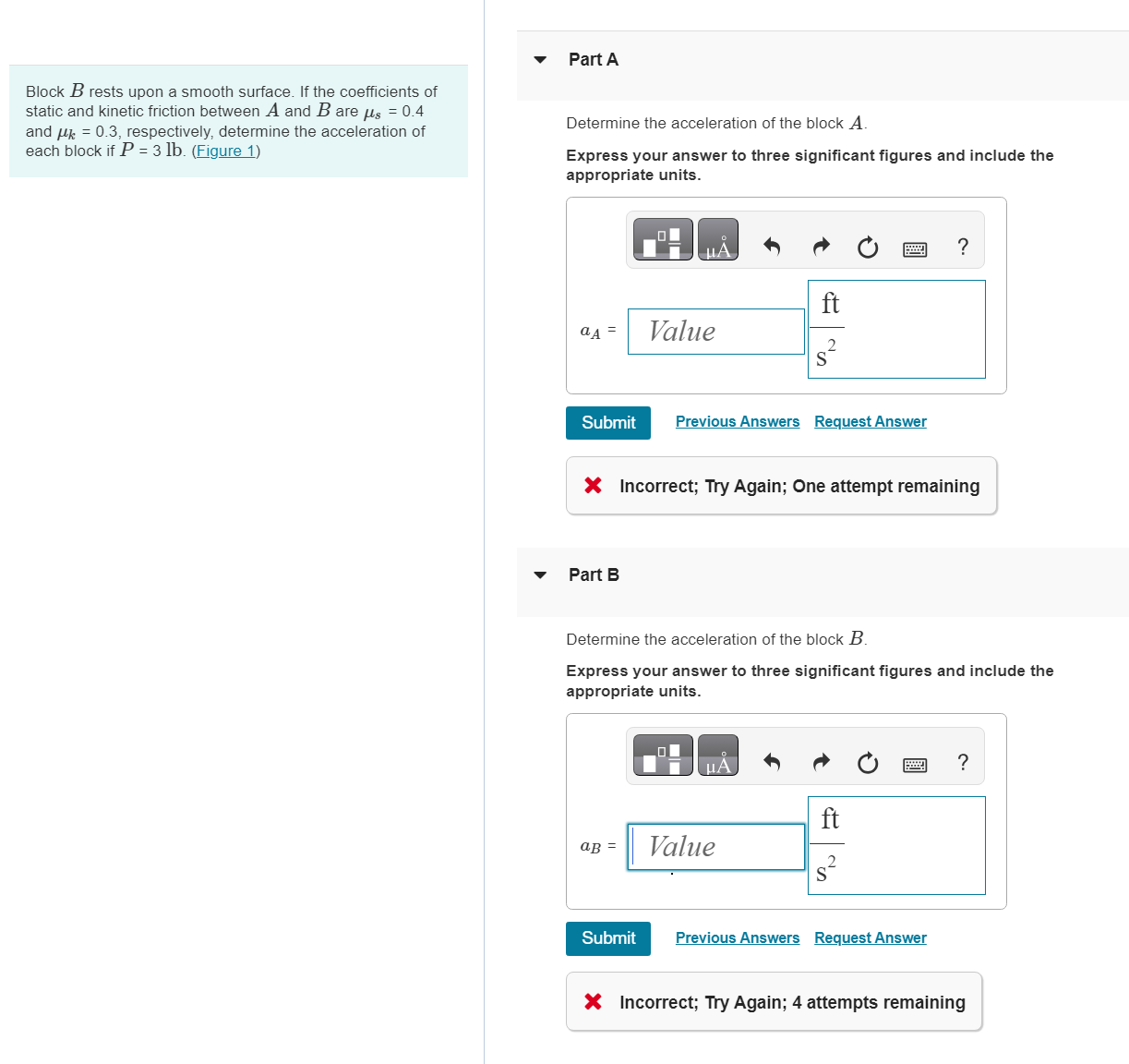 Solved Block B rests upon a smooth surface. If the | Chegg.com