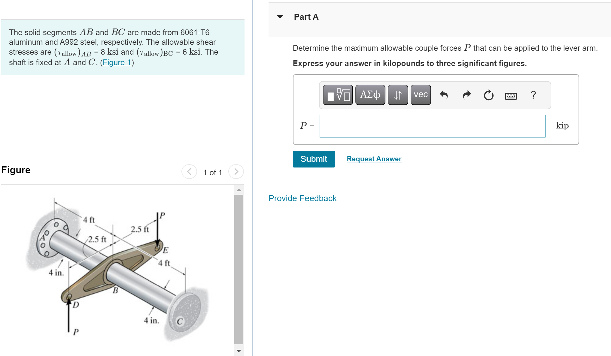 Solved The solid segments AB and BC are made from 6061-T6 | Chegg.com