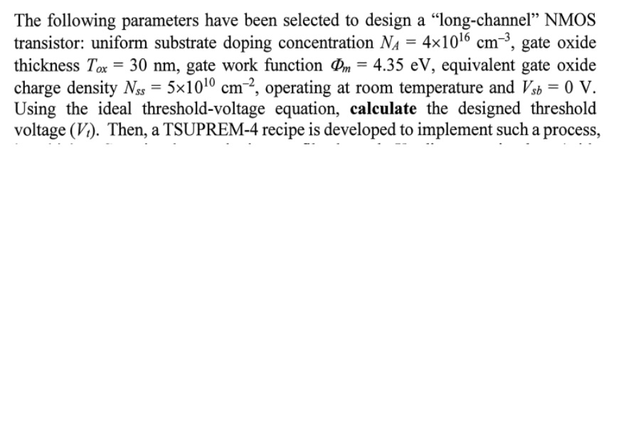 Solved please help with calculating the designed threshold | Chegg.com