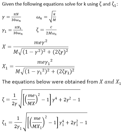 Solved Given the following equations solve for k using and | Chegg.com