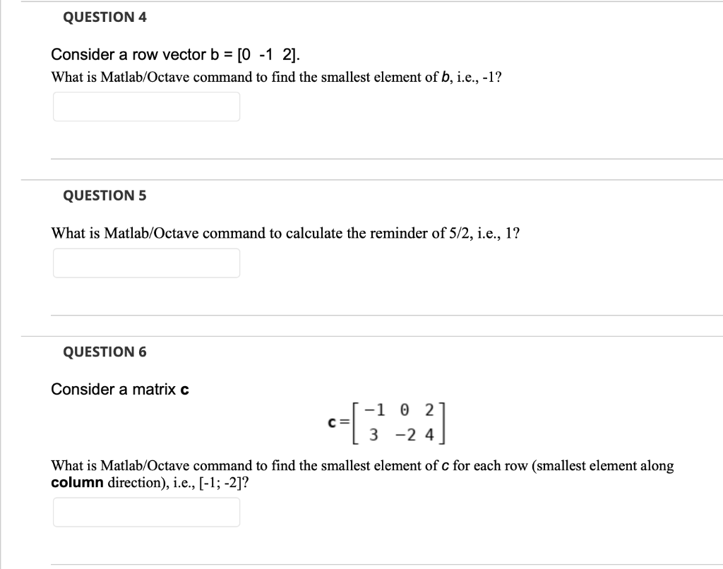 Solved QUESTION 4 Consider a row vector b = [0 -1 2]. What | Chegg.com