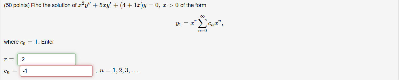 Solved (50 points) Find the solution of | Chegg.com