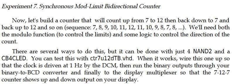 Experiment 7. Synchronous Mod-Limit Bidirectional | Chegg.com