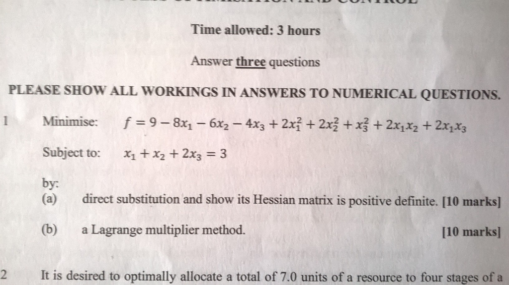 Solved Time allowed: 3 hours Answer three questions PLEASE | Chegg.com