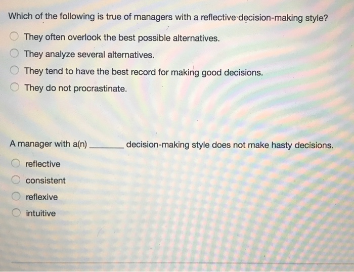 Solved Which of the following is true of managers with a | Chegg.com