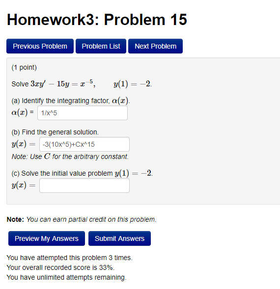Solved Homework3 Problem 15 Previous Problem Problem 