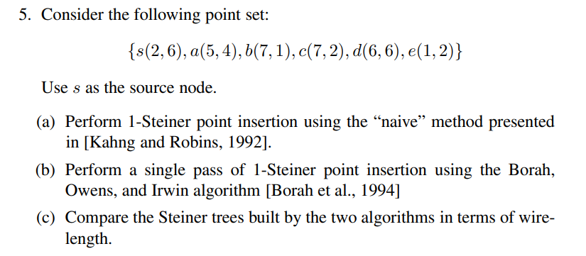 Solved 5. Consider the following point set: | Chegg.com