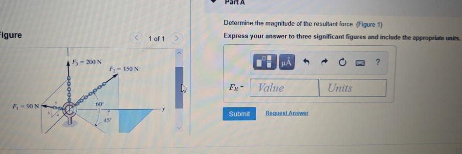 Solved Part A Determine the magnitude of the resultant | Chegg.com