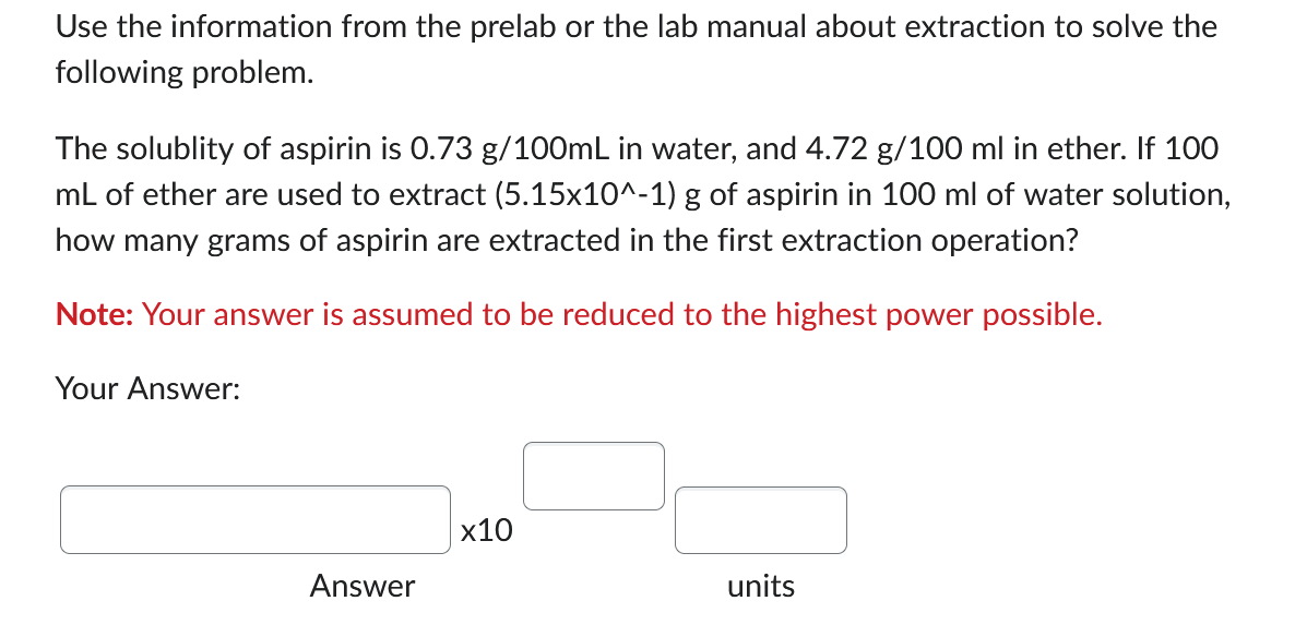 Solved Use the information from the prelab or the lab manual | Chegg.com