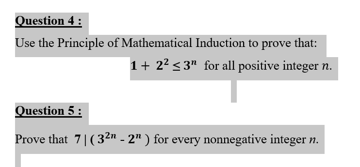 Solved Use the Principle of Mathematical Induction to prove | Chegg.com