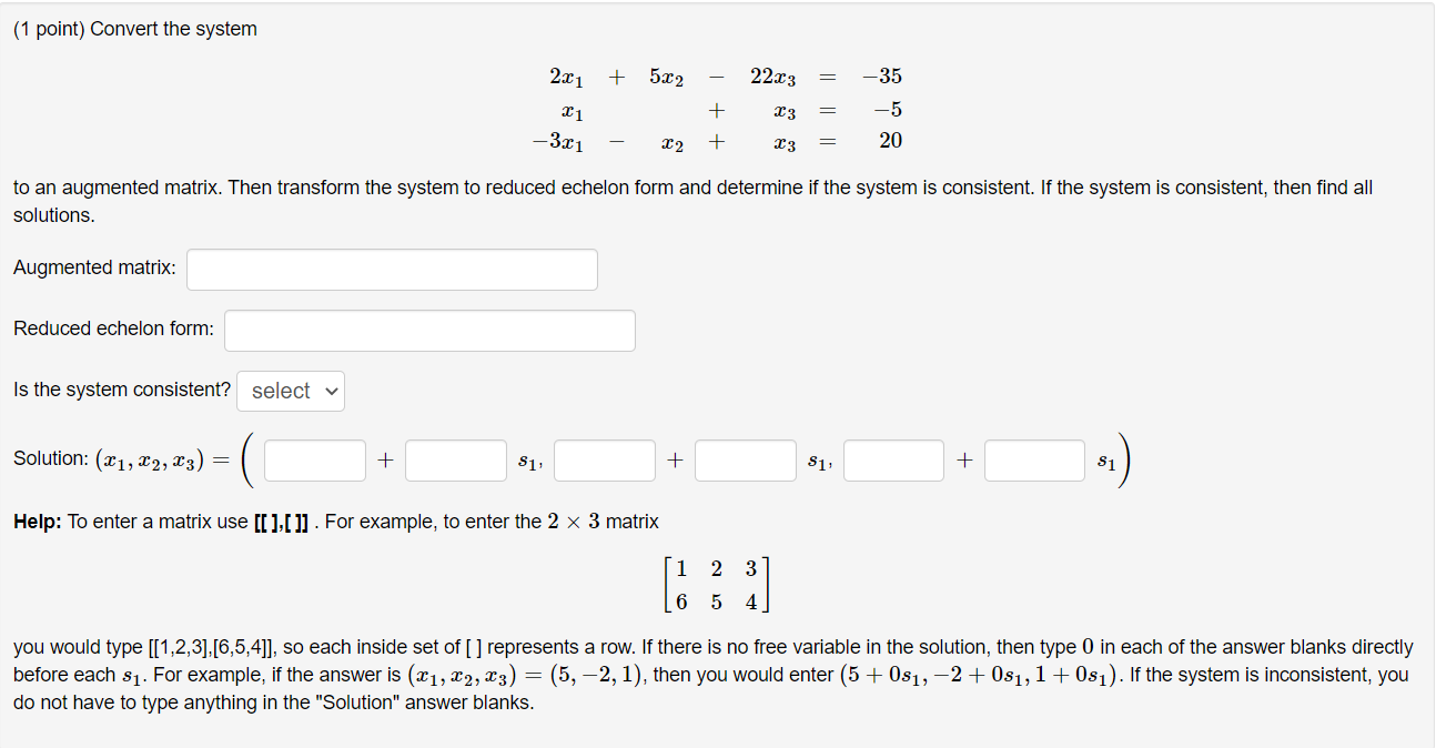 Solved (1 point) Convert the system | Chegg.com
