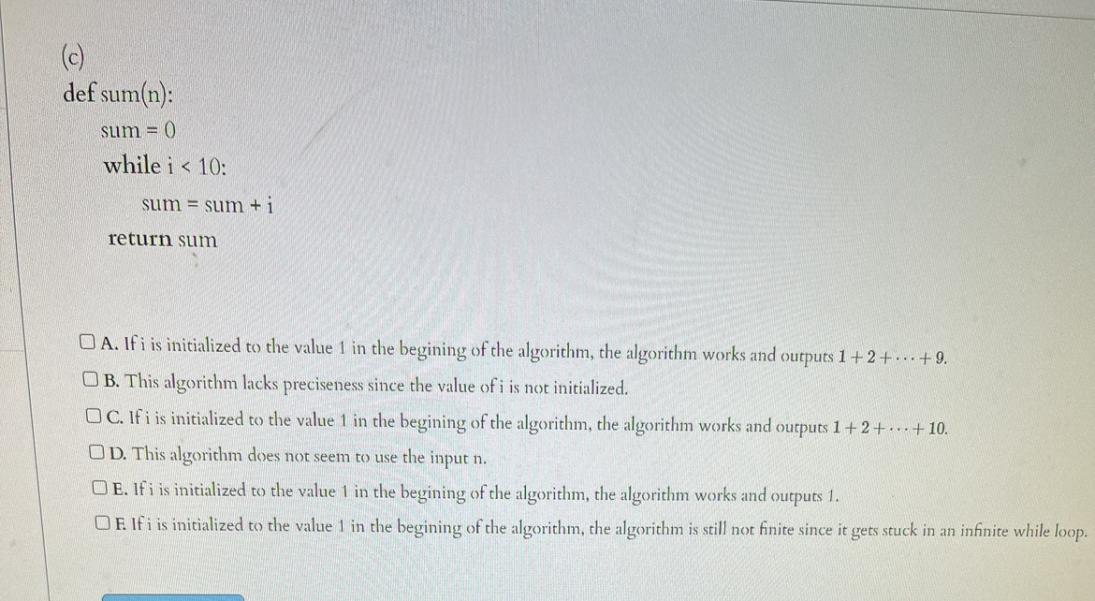 Solved sum =0 while i