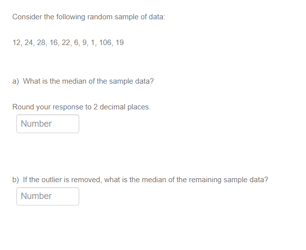 Solved Consider the following random sample of data: 12, 24, | Chegg.com