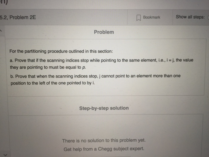 Solved For the partitioning procedure outlined in this | Chegg.com