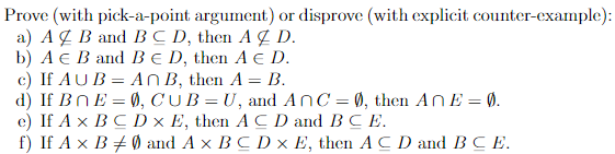 Solved Prove (with pick-a-point argument) or disprove (with | Chegg.com