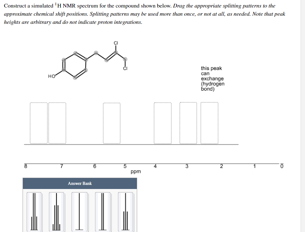 Solved Construct a simulated H1 NMRH1 NMR spectrum for the | Chegg.com