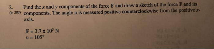 Solved 2. Find the x and y components of the force F and | Chegg.com