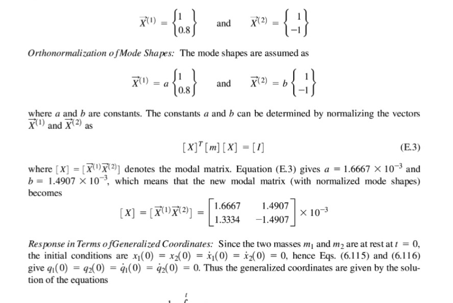 X12) = and 0.8 Orthonormalization ofMode Shapes: The | Chegg.com