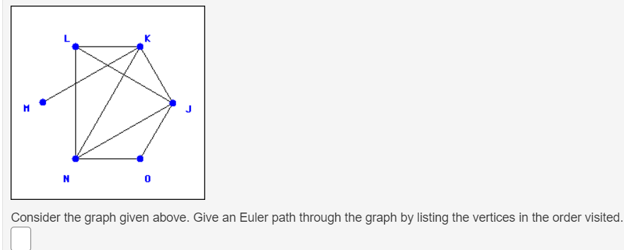 Solved к N 0 Consider the graph given above. Give an Euler | Chegg.com