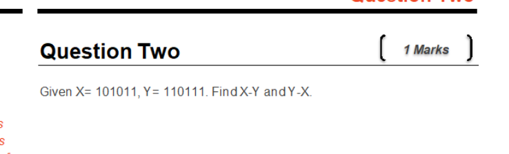 Solved Given X=101011,Y=110111. Find X−Y and Y−X | Chegg.com