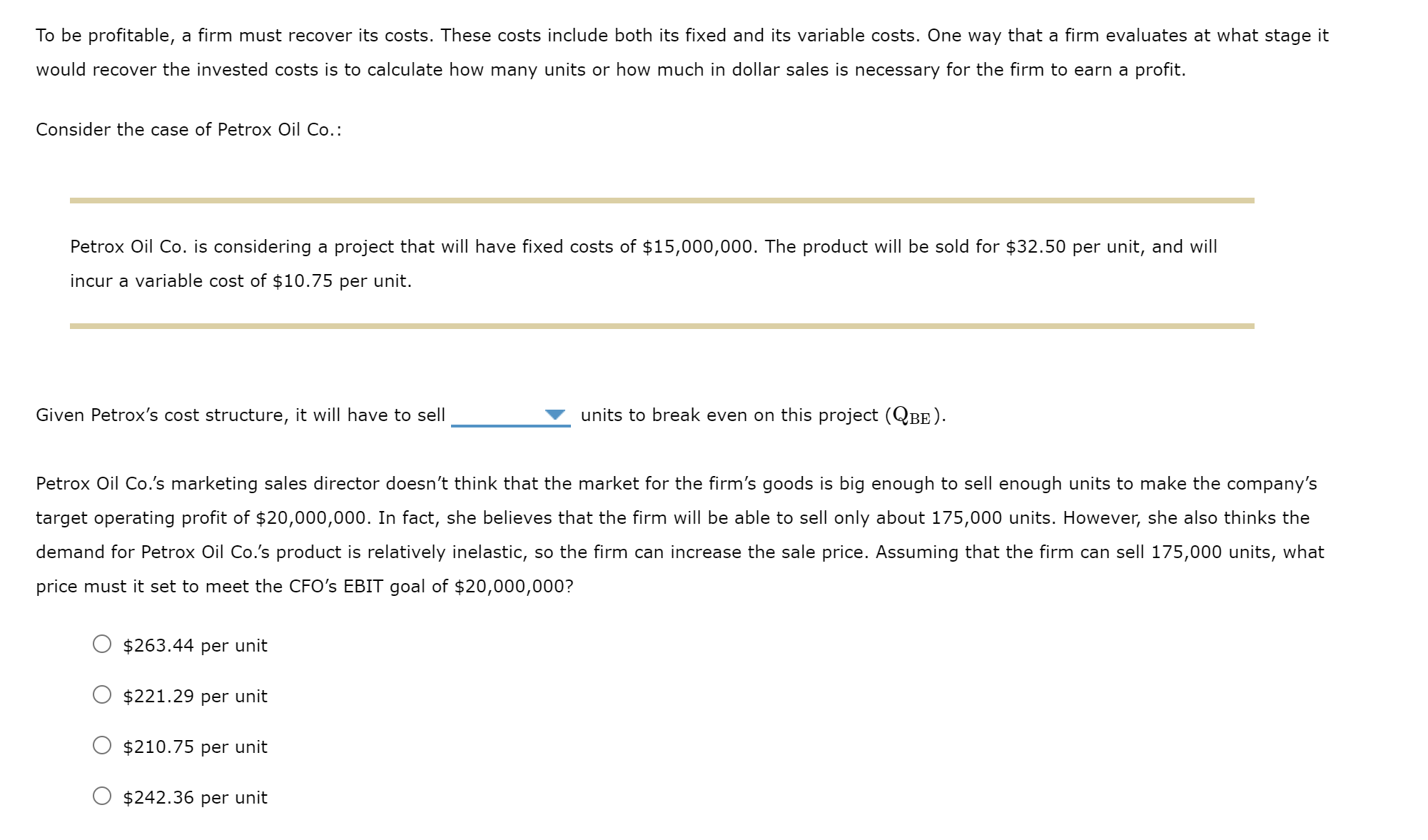 Solved To be profitable, a firm must recover its costs. | Chegg.com