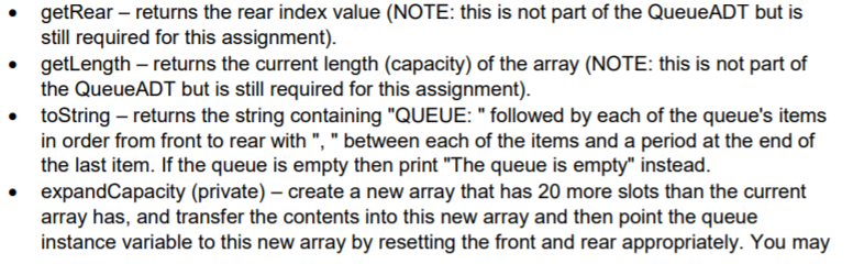 CircularArrayQueue.java This class represents a Queue | Chegg.com
