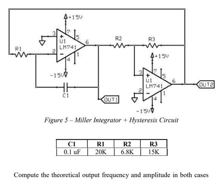 Figure 5-Miller Integrator + Hysteresis Circuit | Chegg.com