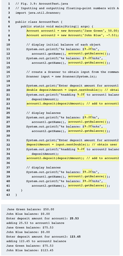 Modify class Account (Fig.3.8 ) to provide a method | Chegg.com Modify class Account (Fig.3.8 ) to provide a method | Chegg.com