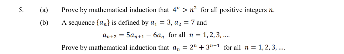 Solved (a) Prove by mathematical induction that 4𝑛 > 𝑛2 | Chegg.com