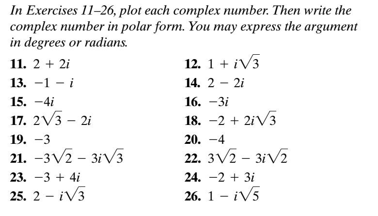 Solved Plot Each Complex Number Then Write The Complex 