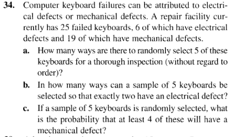 Solved 34. Computer keyboard failures can be attributed to | Chegg.com