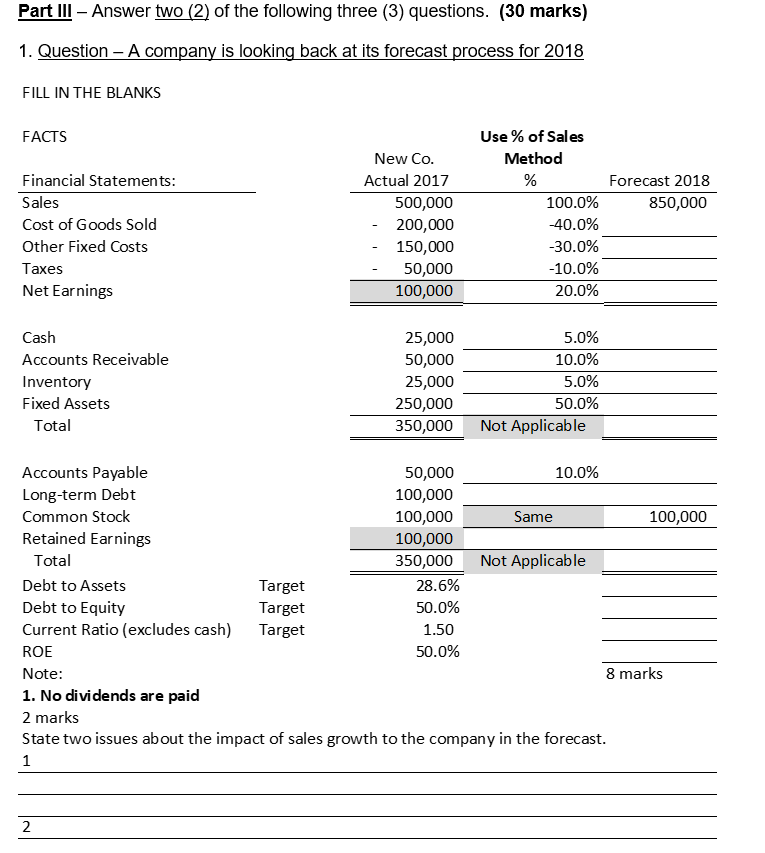Solved Part III - Answer two (2) of the following three (3) | Chegg.com