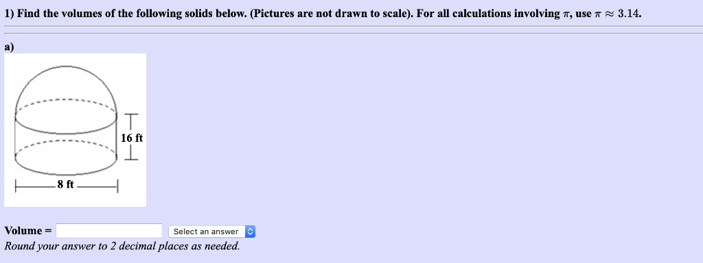 Solved 1) Find the volumes of the following solids below. | Chegg.com