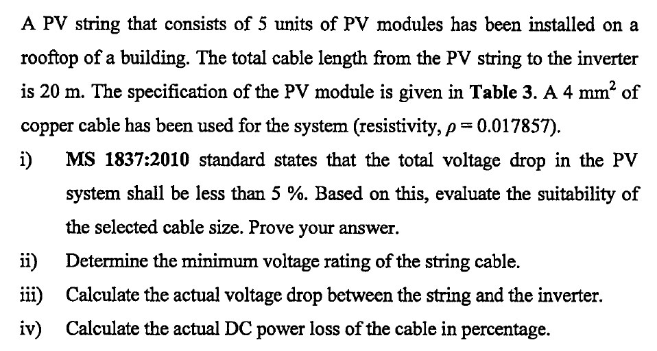 A PV string that consists of 5 units of PV modules | Chegg.com
