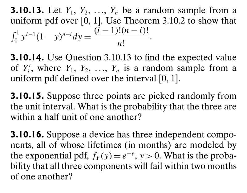 3.I0.13. Let Y1,Y2,…,Yn be a random sample from a | Chegg.com