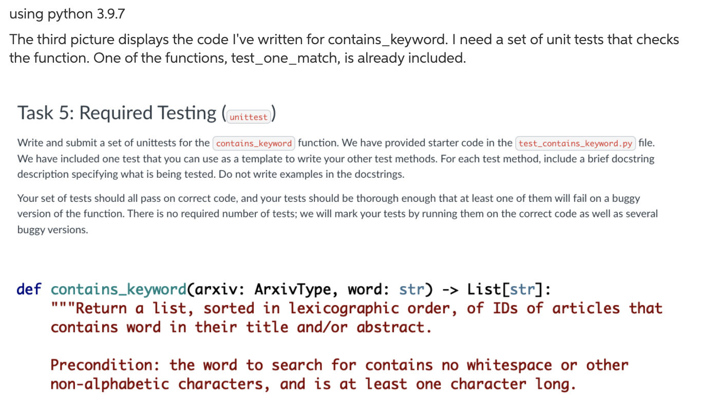 using python 3.9.7 The third picture displays the | Chegg.com