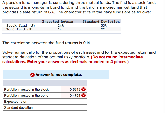 Solved A pension fund manager is considering three mutual | Chegg.com