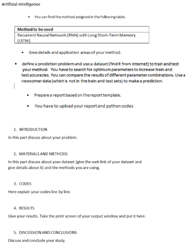 Solved Artificial Intelligence You can find the method | Chegg.com