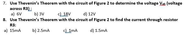 Solved R1 a R2 6kOhm 3kOhm E1 = 18 v R3 2 kOhm b Figure 2 | Chegg.com