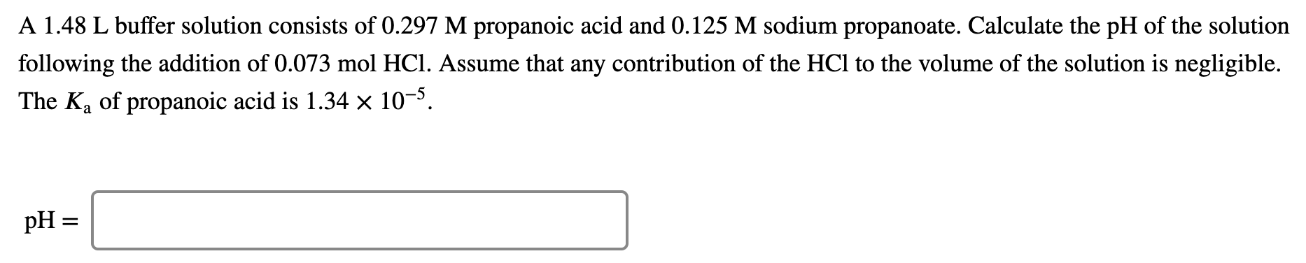 Solved A 1.48 L buffer solution consists of 0.297 M | Chegg.com