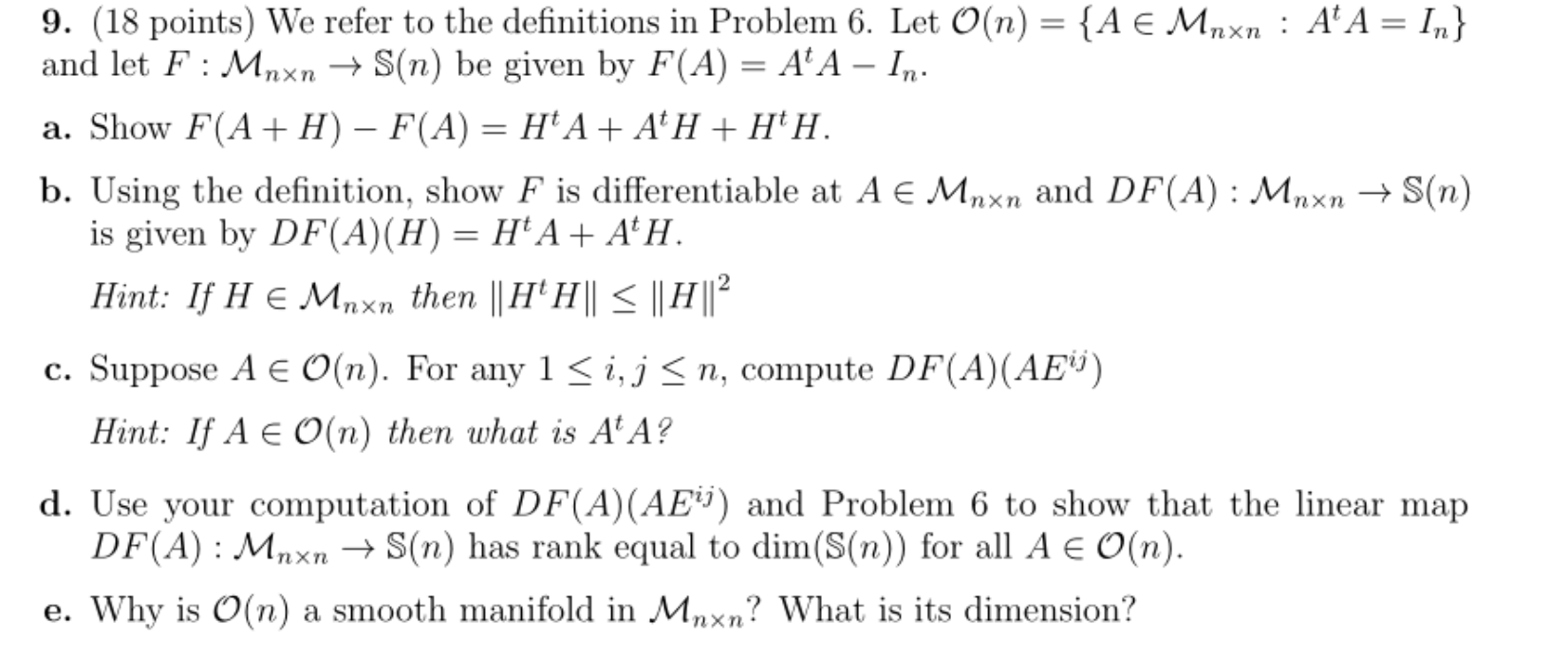 Solved 9. (18 points) We refer to the definitions in Problem | Chegg.com