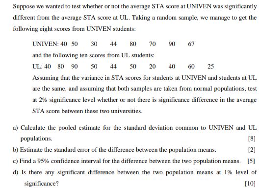 Solved Suppose we wanted to test whether or not the average | Chegg.com