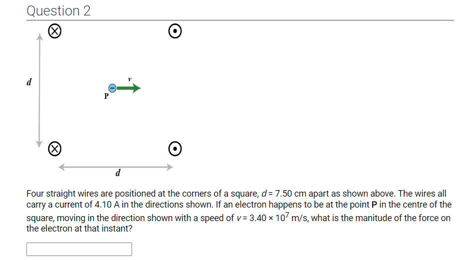Solved Four straight wires are positioned at the corners of | Chegg.com