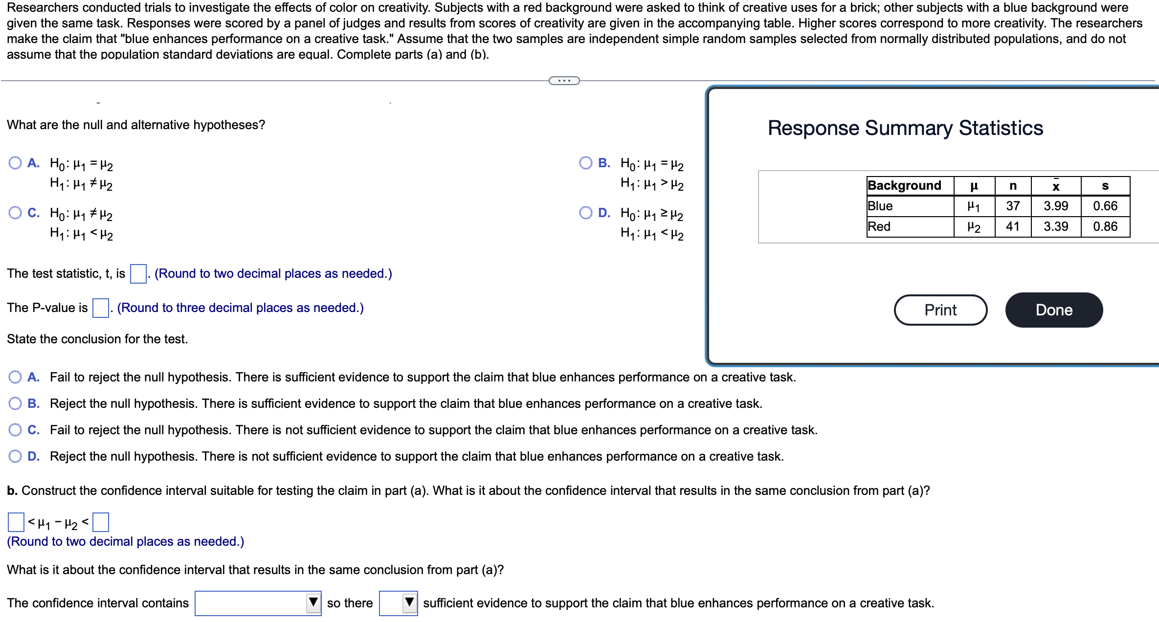 Solved assume that the population standard deviations are | Chegg.com
