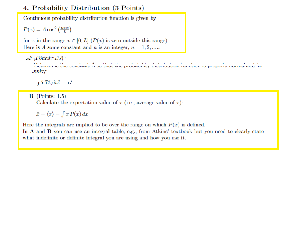 4. Probability Distribution ( 3 Points) Continuous | Chegg.com