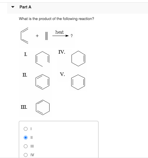 Solved Part A What is the product of the following reaction? | Chegg.com