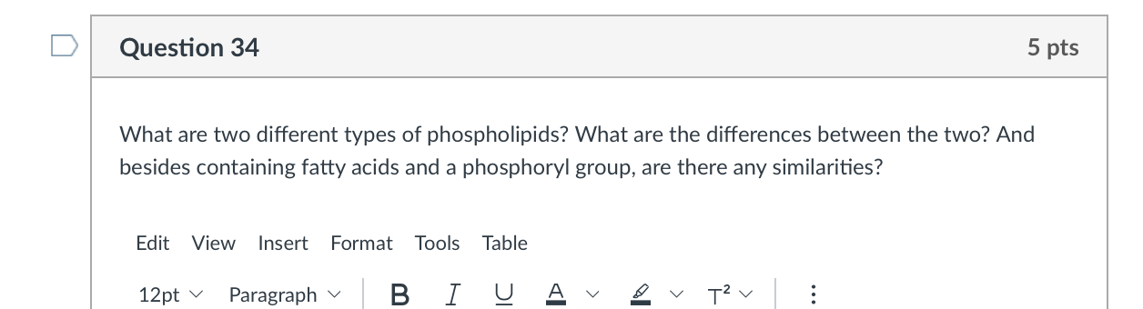 Solved What are two different types of phospholipids? What | Chegg.com