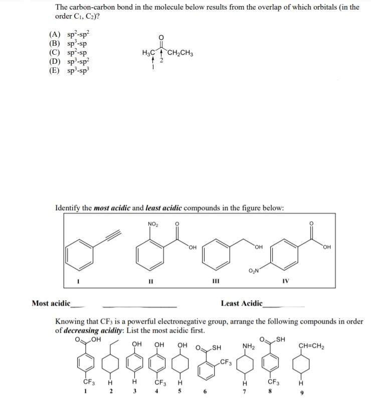 Solved The carbon-carbon bond in the molecule below results | Chegg.com