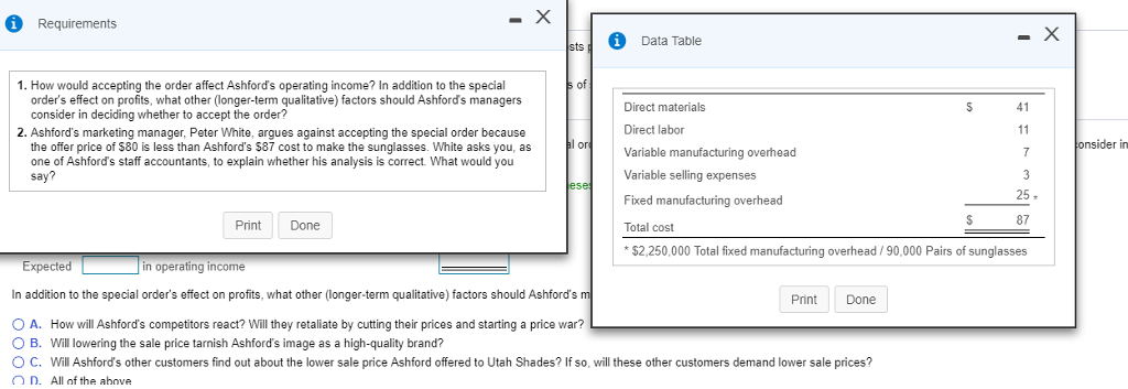 Solved Requirements ts Data Table 1. How would accepting the | Chegg.com