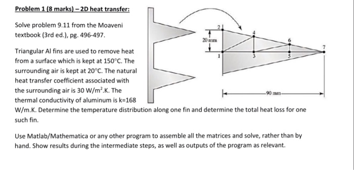 Solved Problem 1 (8 marks)-2D heat transfer Solve problem | Chegg.com